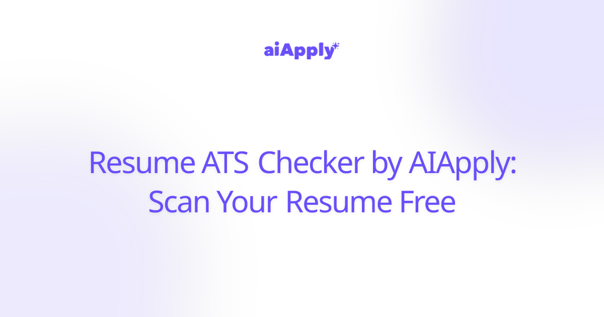 Resume ATS Checker by AIApply: Scan Your Resume Free
